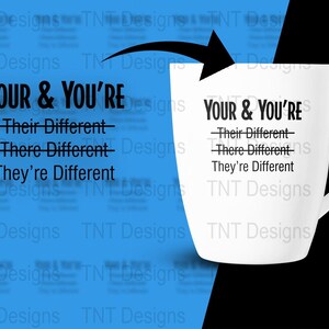 Grammar Your and You're They're Different Digital Png File, Instant ...