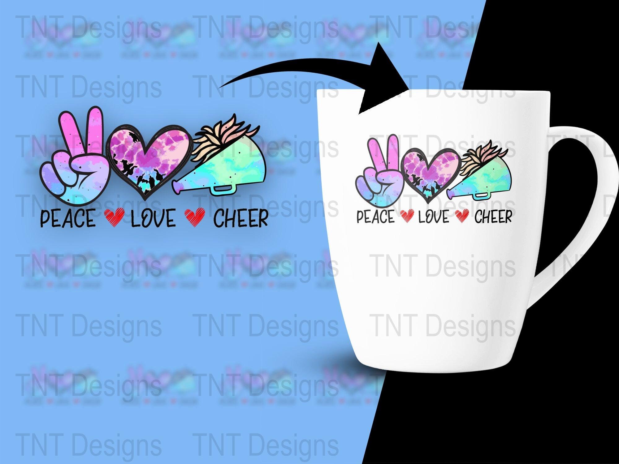 Peace Love Cheer Digital Png File, Instant Download, Cheer Tshirt ...