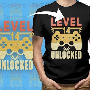 Level 14 Unlocked Birthday Gamer Digital Png File, Instant Download ...