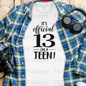 It's Official 13 I'm A Teen Digital Png File, Teenager Birthday Png ...