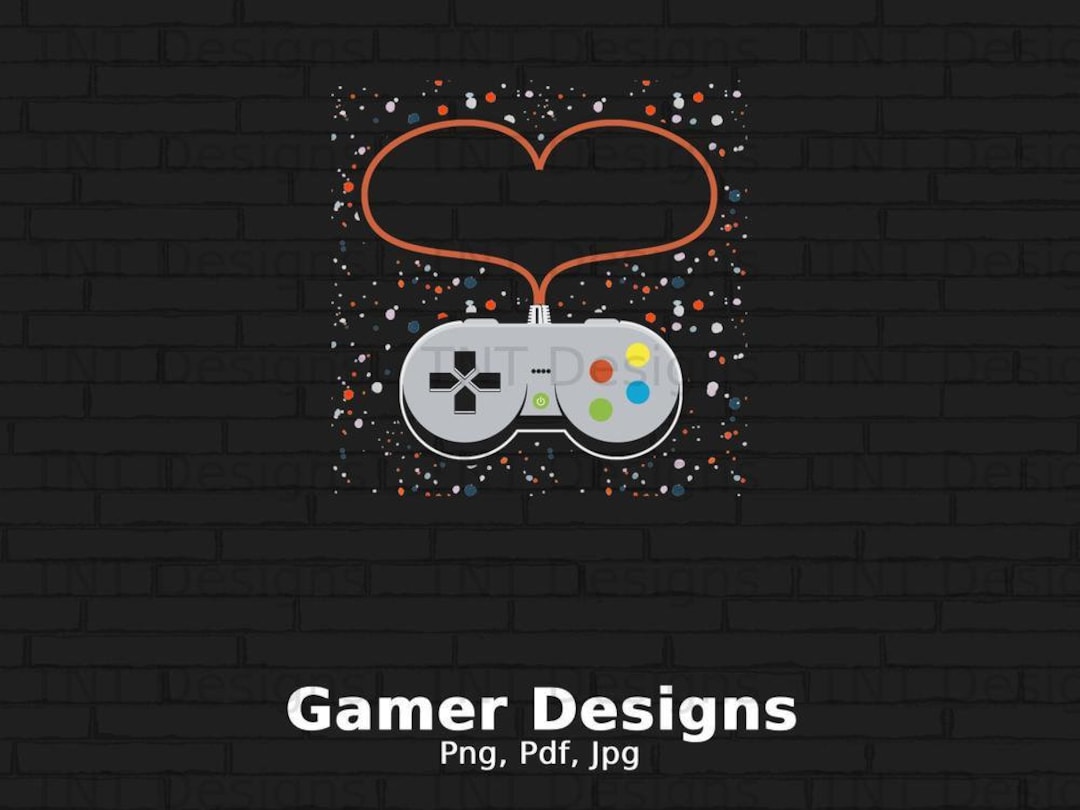 Gamer Heart Digital Png File Instant Download, Gaming Png, Video Game ...