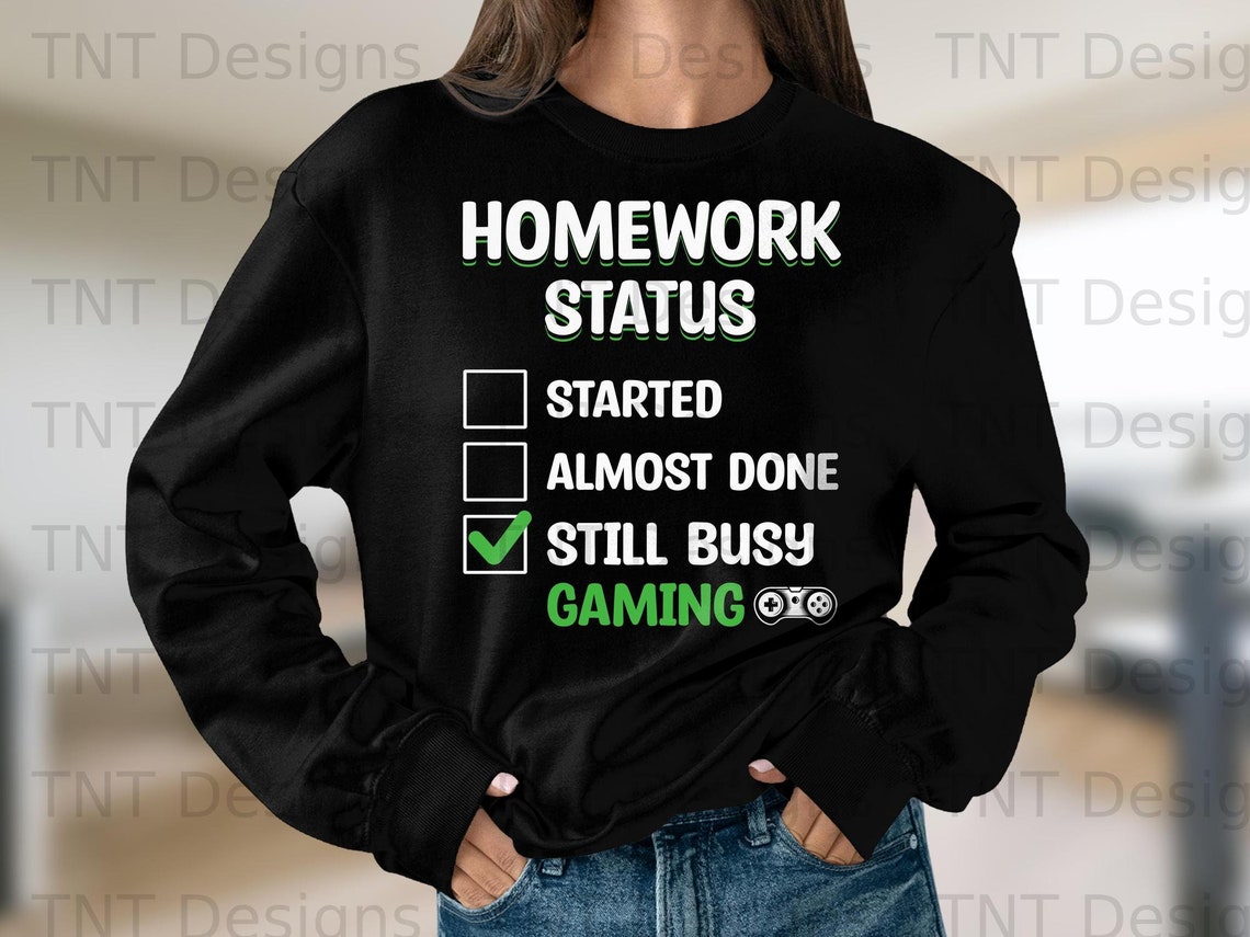 Homework Status Still Busy Gaming Digital File Instant - Etsy