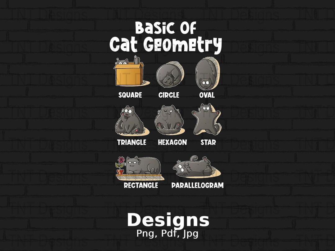 Basic of Cat Geometry Digital Png File, Instant Download, Cat Lover T ...