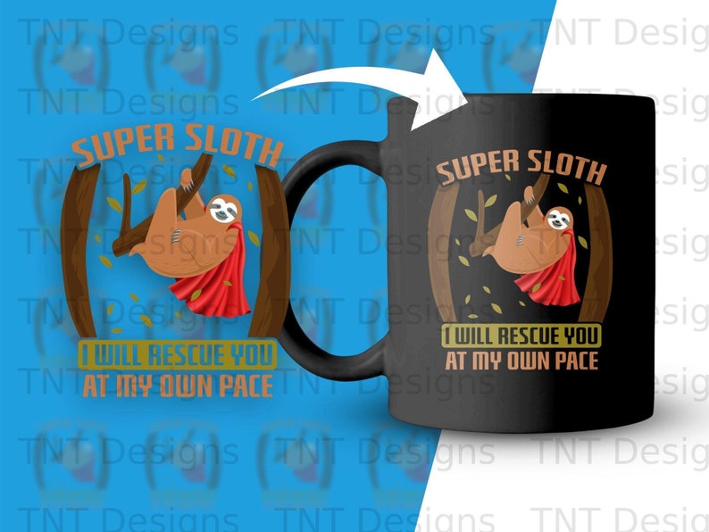 Super Sloth Digital Png File Instant Download Cape Wearing - Etsy