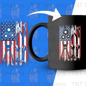 American Flag Mechanic Digital Png File Instant Download, Patriotic ...