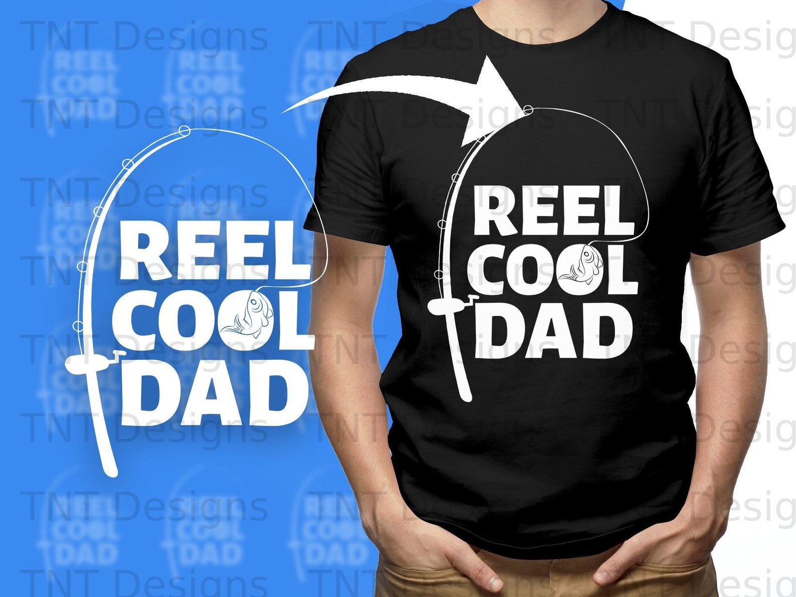 Reel Cool Dad Digital Png File Instant Download Fisherman - Etsy