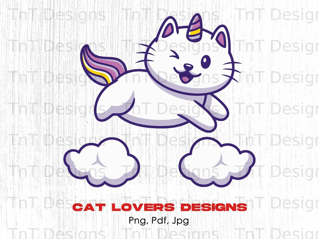 Caticorn Cat Unicorn Digital Png File Download, Funny Cat T-shirt ...