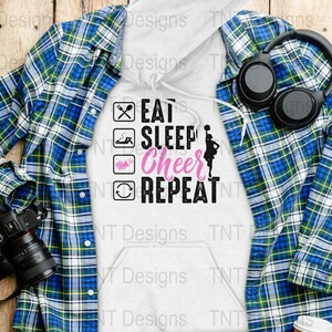Eat Sleep Cheer Repeat Digital Png File, Instant Download, Cheerleading ...