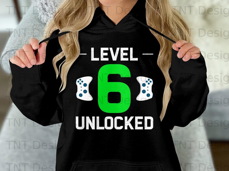 Level 6 Unlocked Digital Png File Instant Download Video Game - Etsy