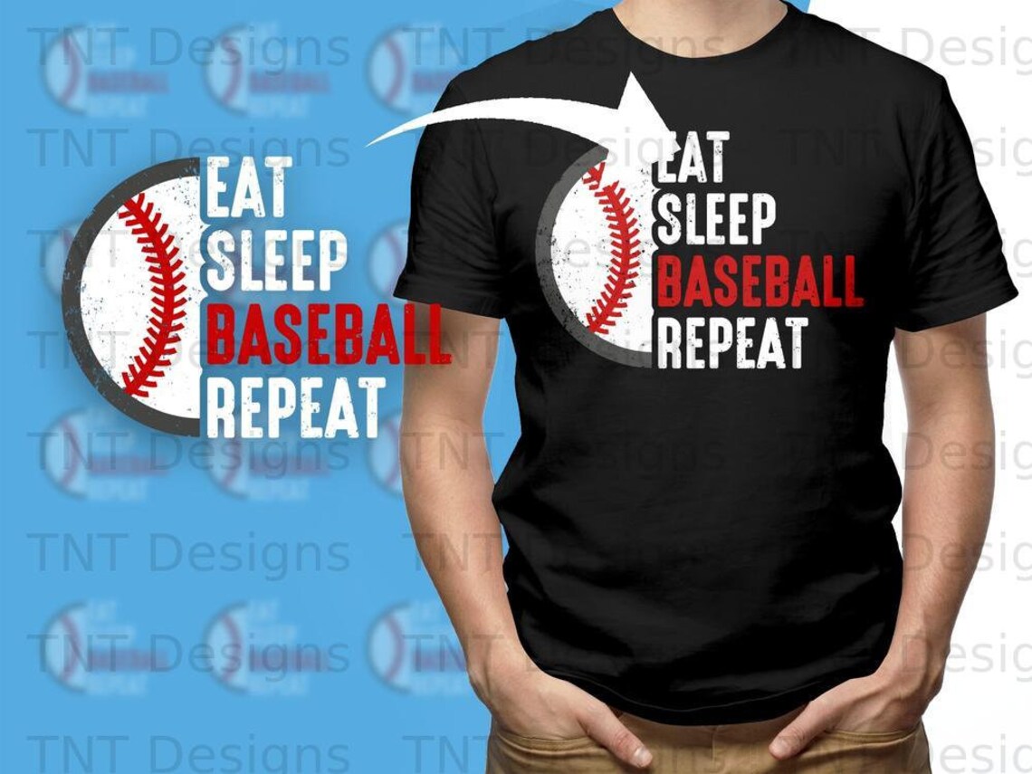 Eat Sleep Baseball Repeat Digital Png File, Instant Download, Baseball ...