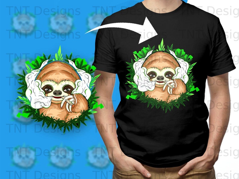 Sloth Smoking Weed Digital Png File Instant Download Sloth - Etsy