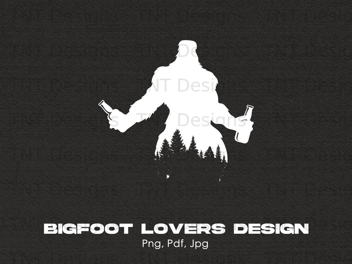 Bigfoot Drinking Beer Digital Png Design, Instant Download, Funny ...