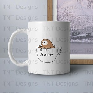 Sloffee Funny Coffee Lover Sloth Digital Png File, Instant Download ...