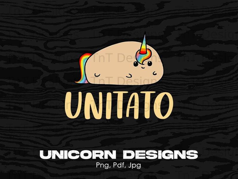Unitato Funny Potato Unicorn Digital Png Design File Instant - Etsy