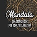 Mandala Coloring Book for Adult Relaxation Instant PDF - Etsy