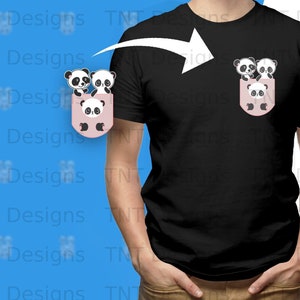 Pocket Panda Digital Png File, Instant Download, Panda T-shirt Design ...
