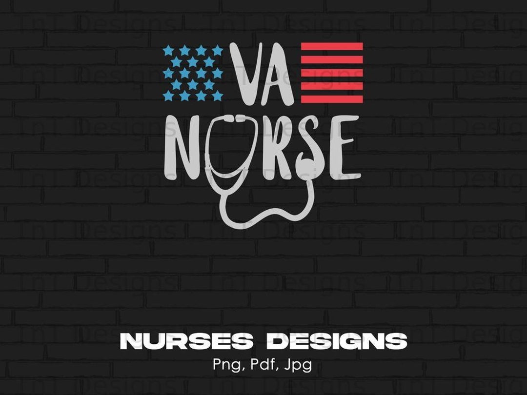 VA Nurse USA American Flag Digital Png File, Instant Download, Nurse T ...