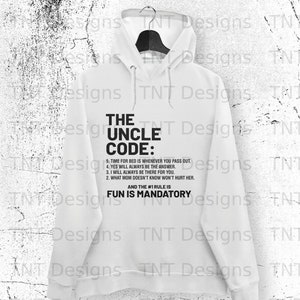 The Uncle Code Digital Png File, Instant Download, Funny Uncles T-shirt ...