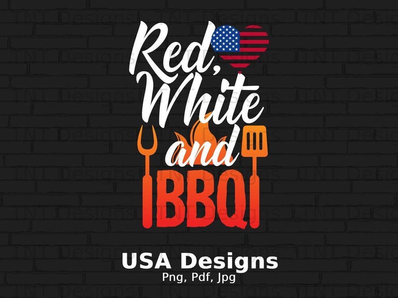 Red White and BBQ Digital Png File Instant Download 4th of - Etsy
