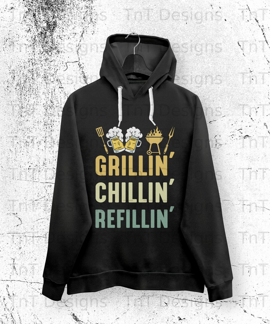 Grillin' Chillin' Refillin' Digital Png Design - Etsy