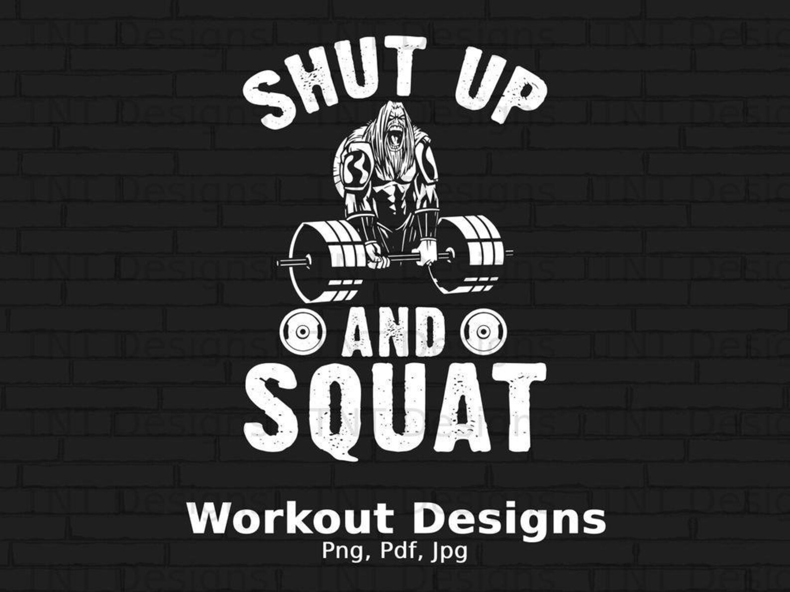 Funny Bigfoot Workout Saying Digital Png File Instant Download, Shut up ...