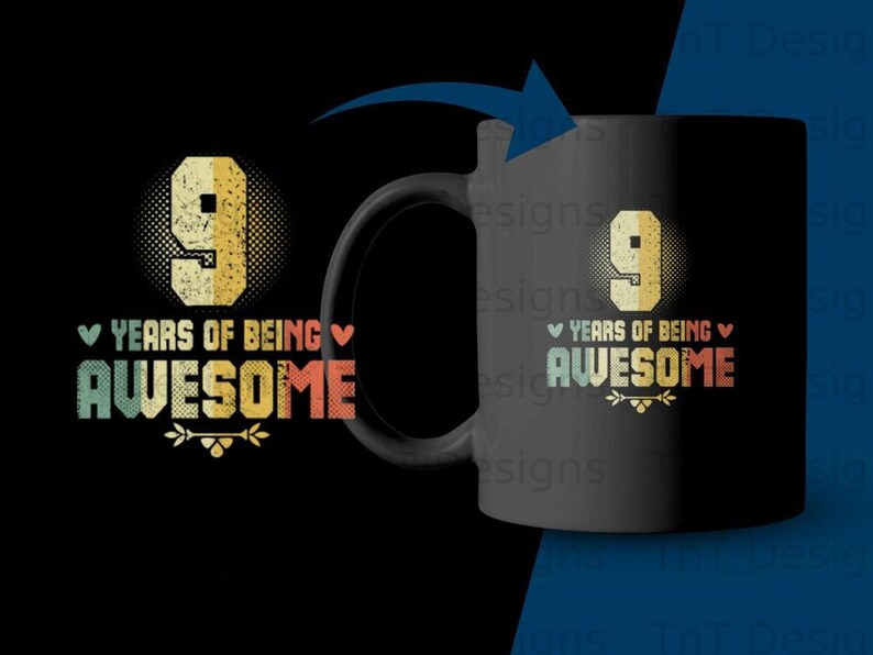 9 Years of Being Awesome Funny Birthday Digital Png File Instant ...