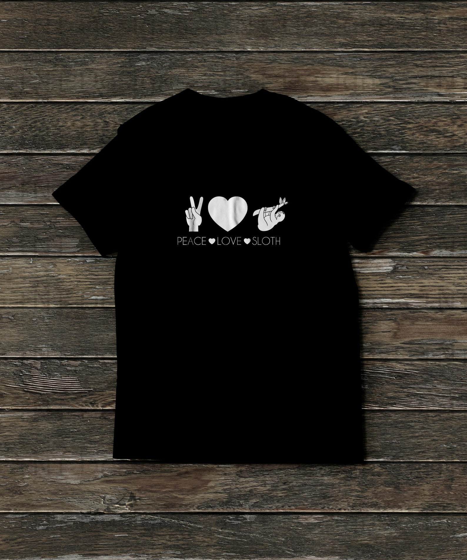 Peace Love Sloth Digital Png File, Instant Download, Hand Sign Heart ...