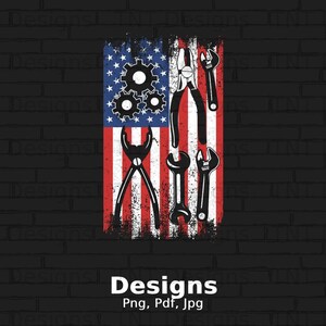 American Flag Mechanic Digital Png File Instant Download, Patriotic ...