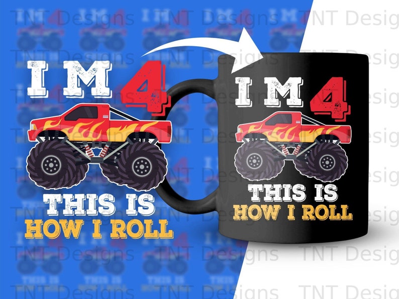 I'm 4 Monster Truck Png Digital File Instant Download 4th - Etsy