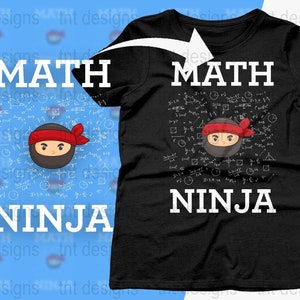 Math Ninja Digital Png File, Instant Download, Math Geek T-shirt Design ...