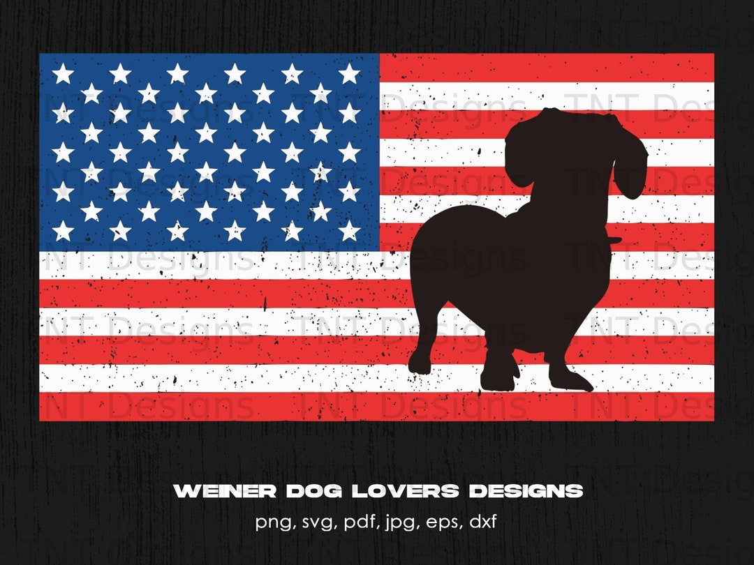 Patriotic Dachshund American USA Flag Digital Png File, Instant ...