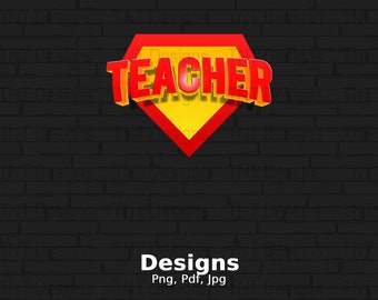 Teacher Superhero PNG Digital Download - Etsy