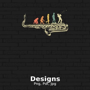 Saxophone Evolution Digital Png File, Instant Download, Funny Saxophone ...