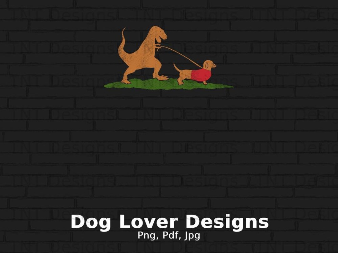 Dinosaur Walking Dachshund Digital File Instant Download, Dog Lovers ...