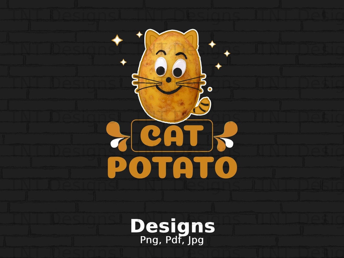 Cat Potato Digital Png File, Instant Download, Cute Fat Potato Cat T ...