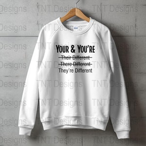 Grammar Your and You're They're Different Digital Png File, Instant ...