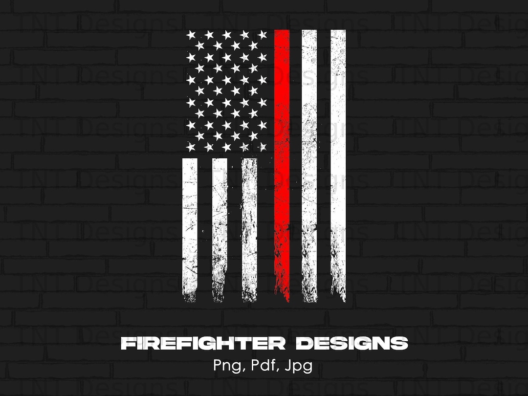 Firefighter Distressed USA Flag Digital Png File, Instant Download ...