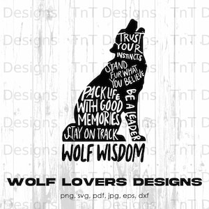 Wolf Wisdom Digital Png File, Instant Download, Wolf Lovers T-shirt ...