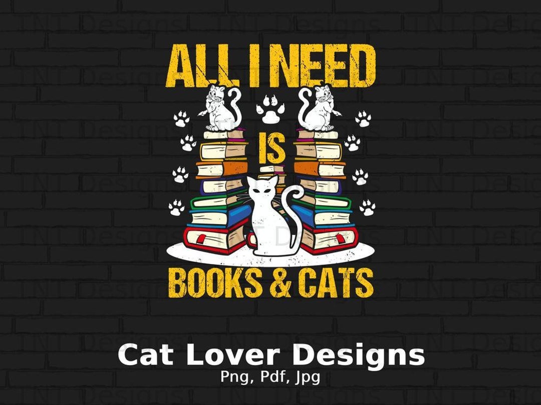 Books & Cats Digital Png File, Instant Download, Teacher, Reading Png ...