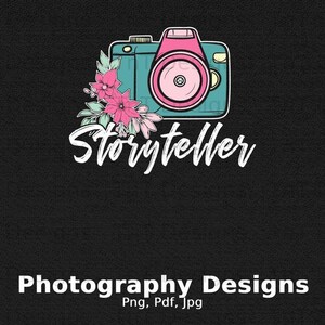Storyteller Floral Camera Digital Png File, Instant Download, Floral ...