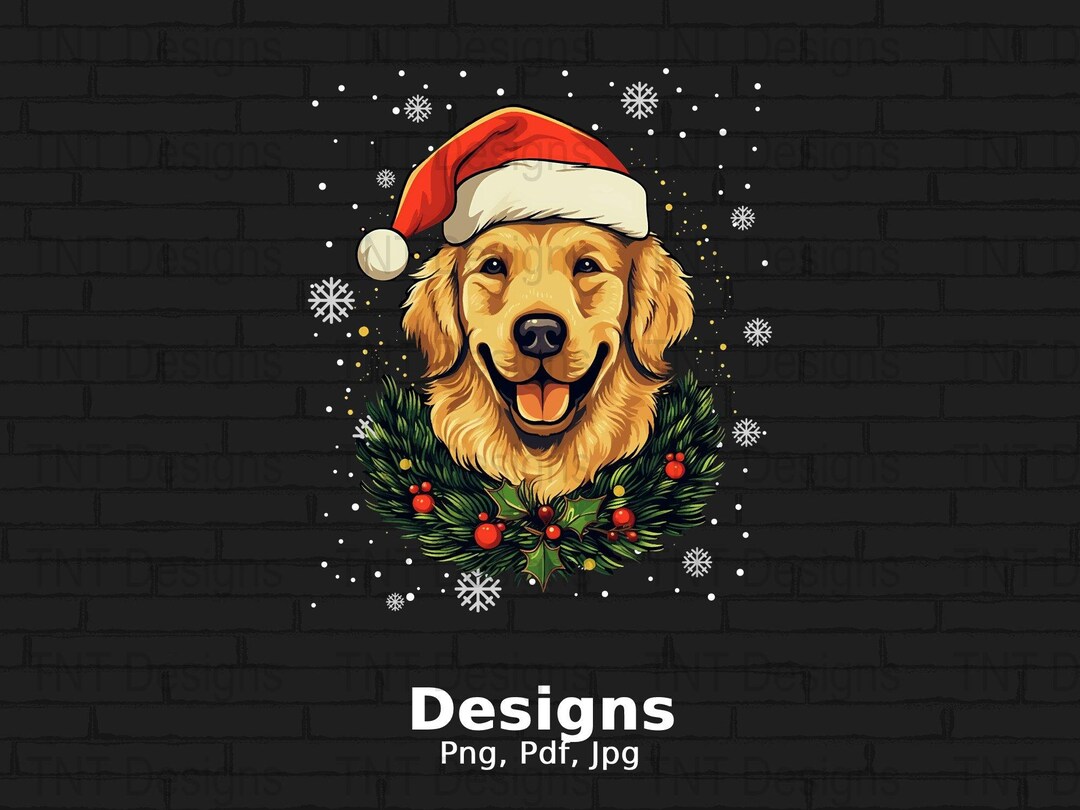 Christmas Dog Digital Png File, Instant Download, Christmas Dog Santa ...