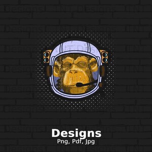 Space Monkey Digital Png File Instant Download, Funny Monkey T-shirt ...