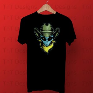 Cowboy Hat Alien Digital Png File Instant Download, Alien Cowboy T ...