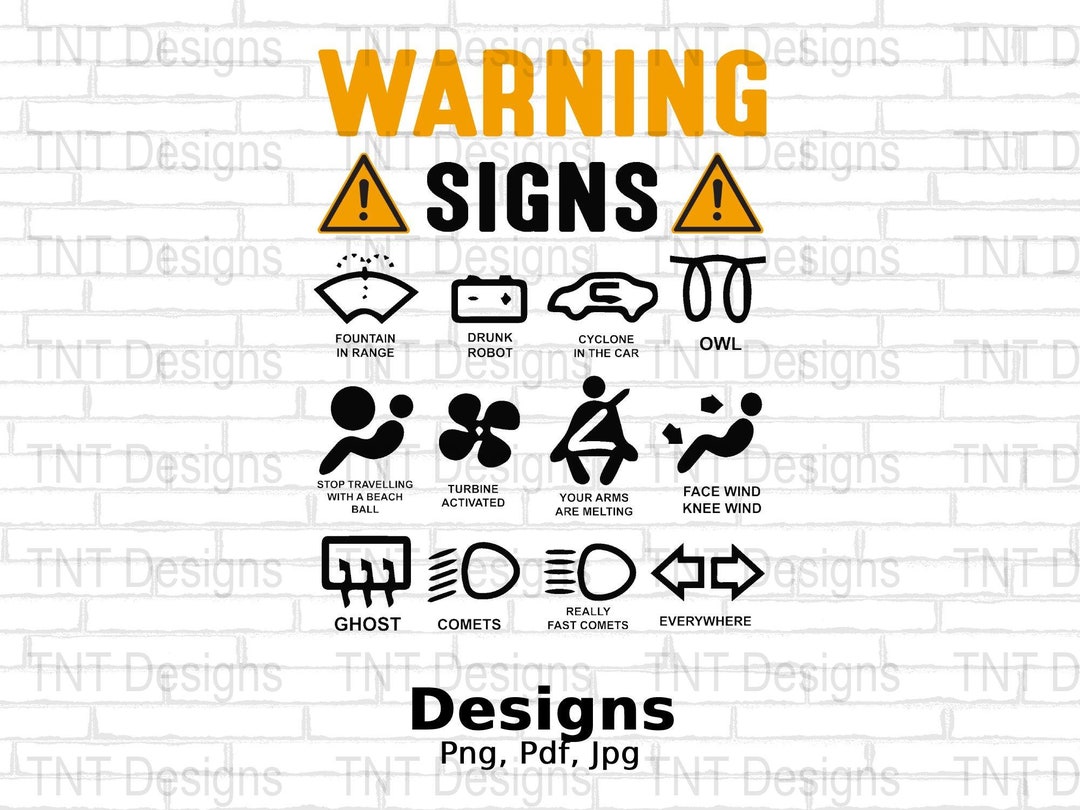 Funny Mechanic Warning Signs Digital Png File, Instant Download, Funny ...