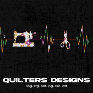 Quilter Heartbeat Sewing Machine Digital Png File, Instant Download ...