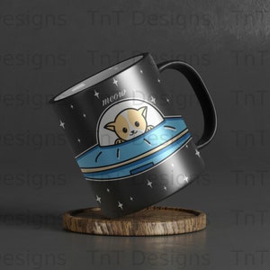 Space Cat Meow Digital Png File, Instant Download, Funny UFO Cat T ...