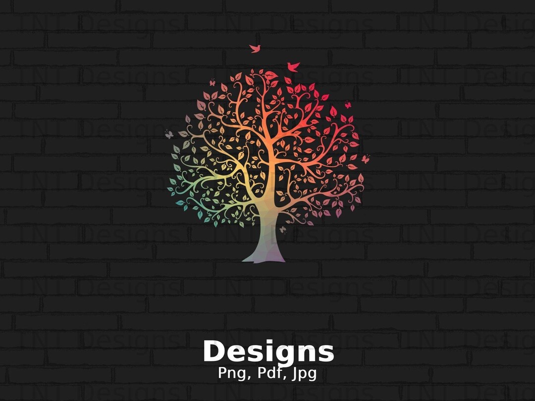 Colorful Tree Digital Png File, Instant Download, Life is Really Good ...