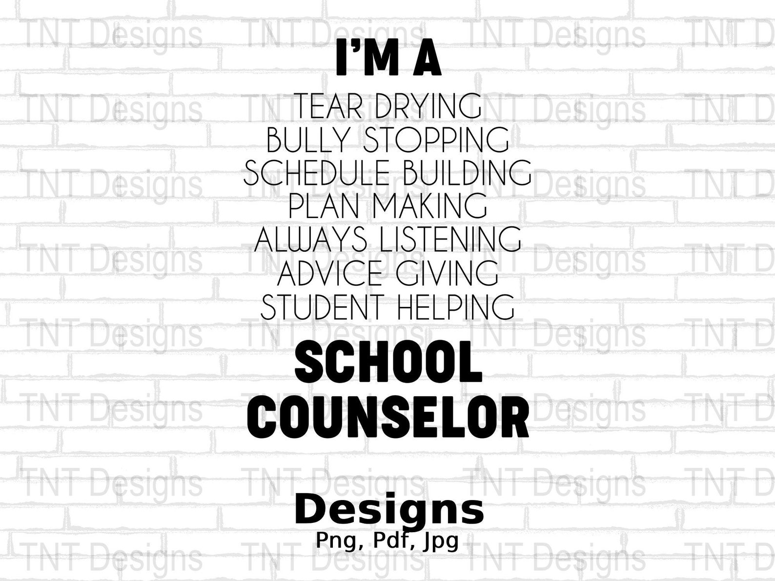 I'm A School Counselor Digital Png File, Counselors, Instant Download ...