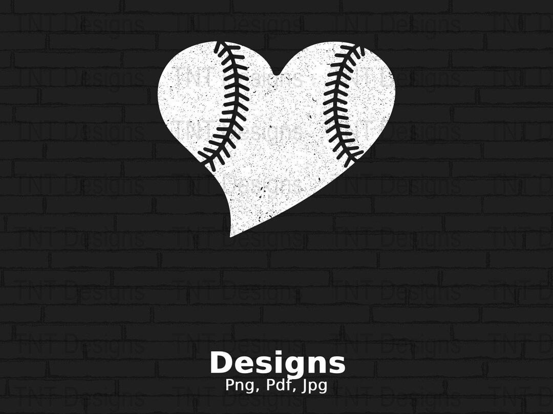 Baseball Heart Digital Png File, Instant Download, Baseball T-shirt ...
