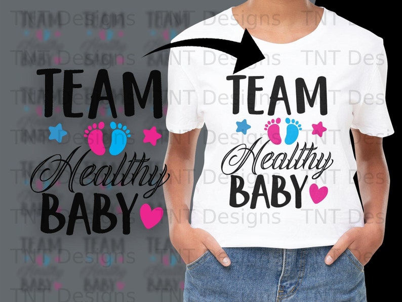 Team Healthy Baby Digital File Instant Download Gender Reveal - Etsy